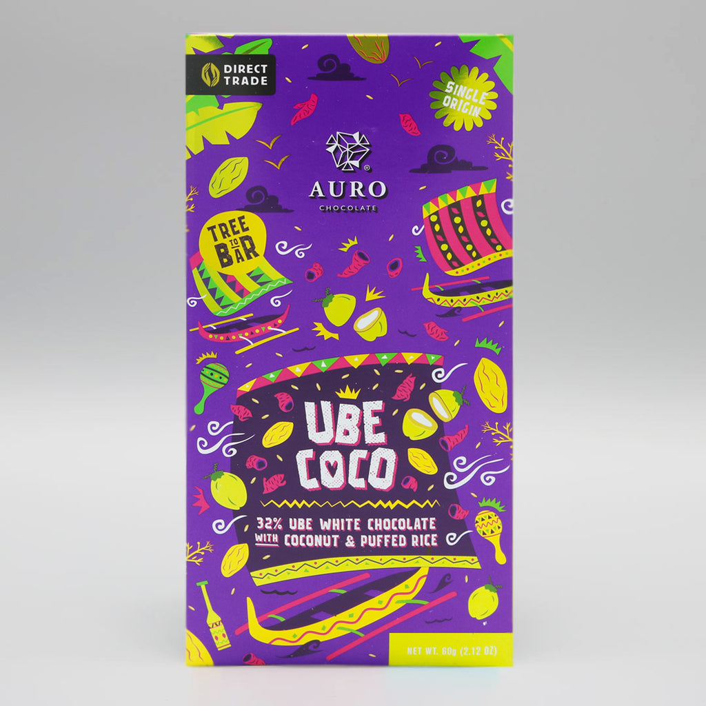 32% Ube Coco White Chocolate and Puffed Rice – Tzocolaté